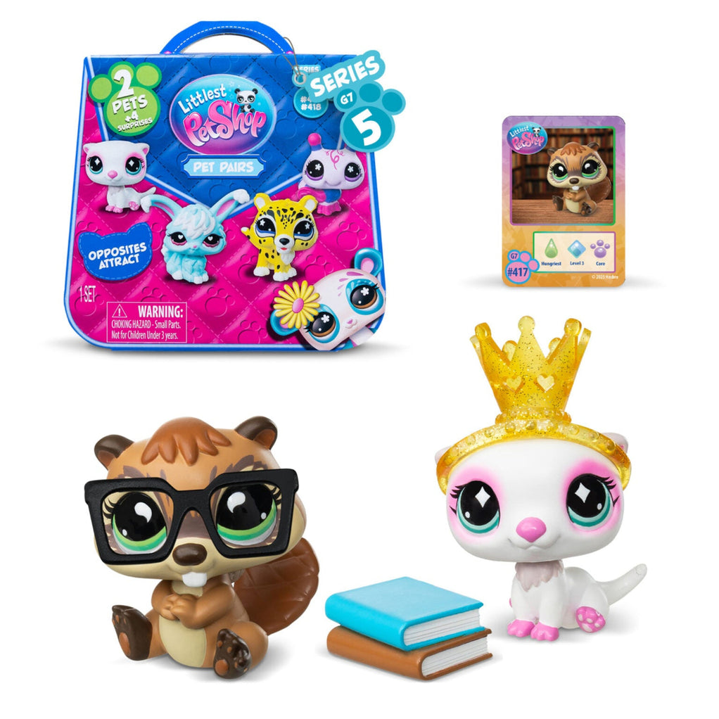 Littlest Pet Shop G7 S5 Books & Bling Pet Pair, Majava #417 ja Saukko ...